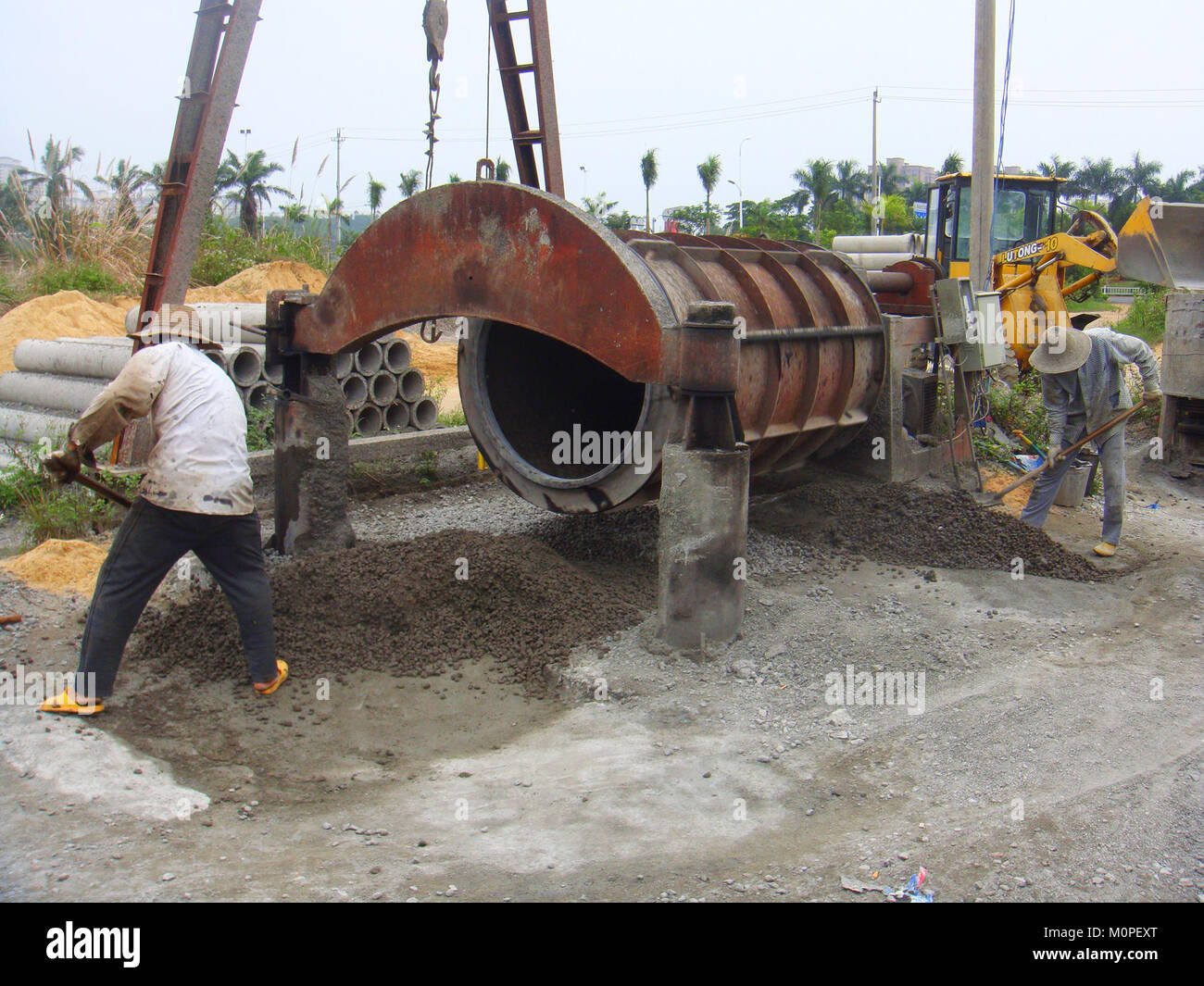The centrifugal casting process for concrete pipes is a key innovation ...