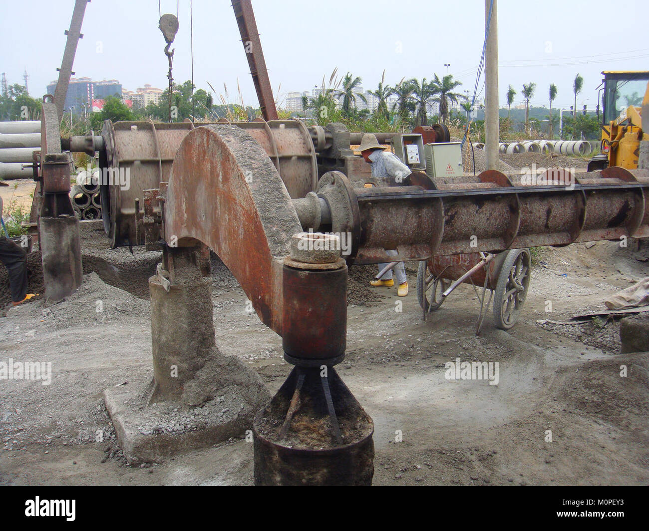 An industrial process image showing the centrifugal casting technique ...