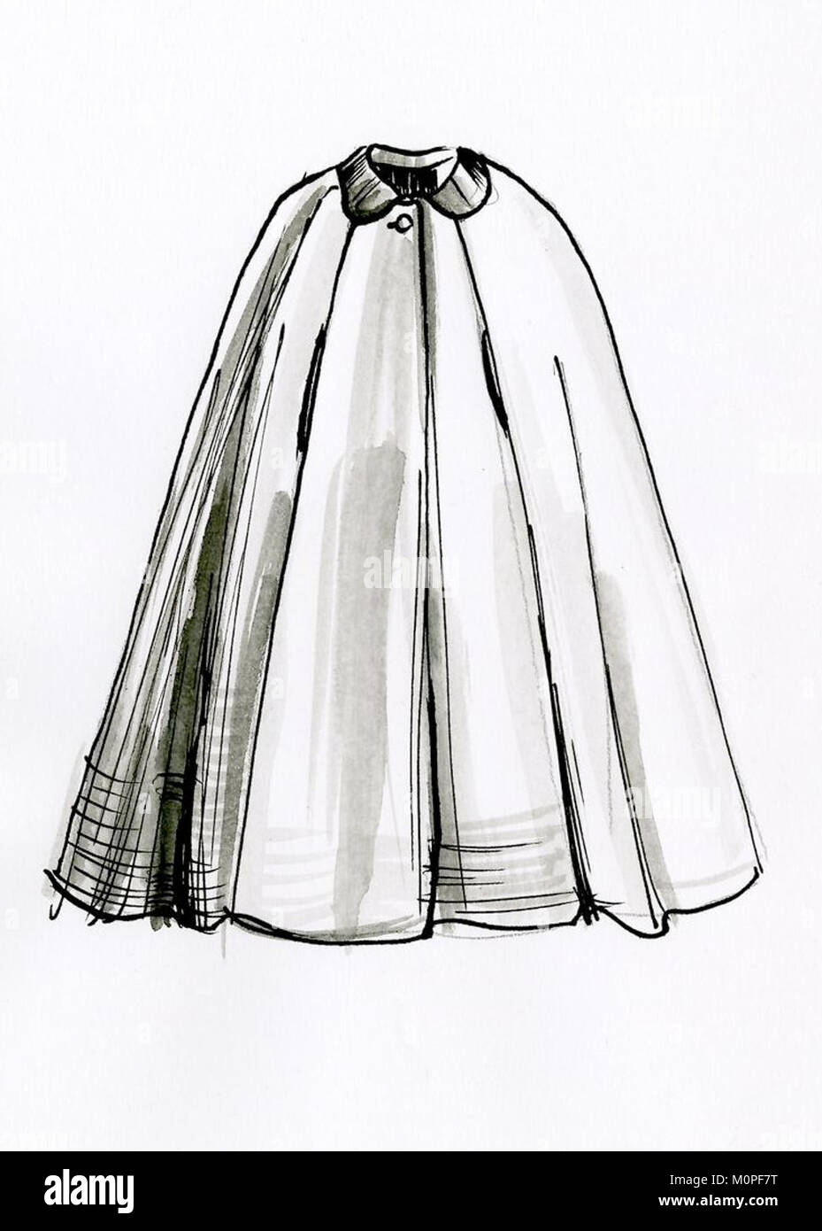 A drawing titled 'Cape', depicting a coastal landscape with a prominent ...