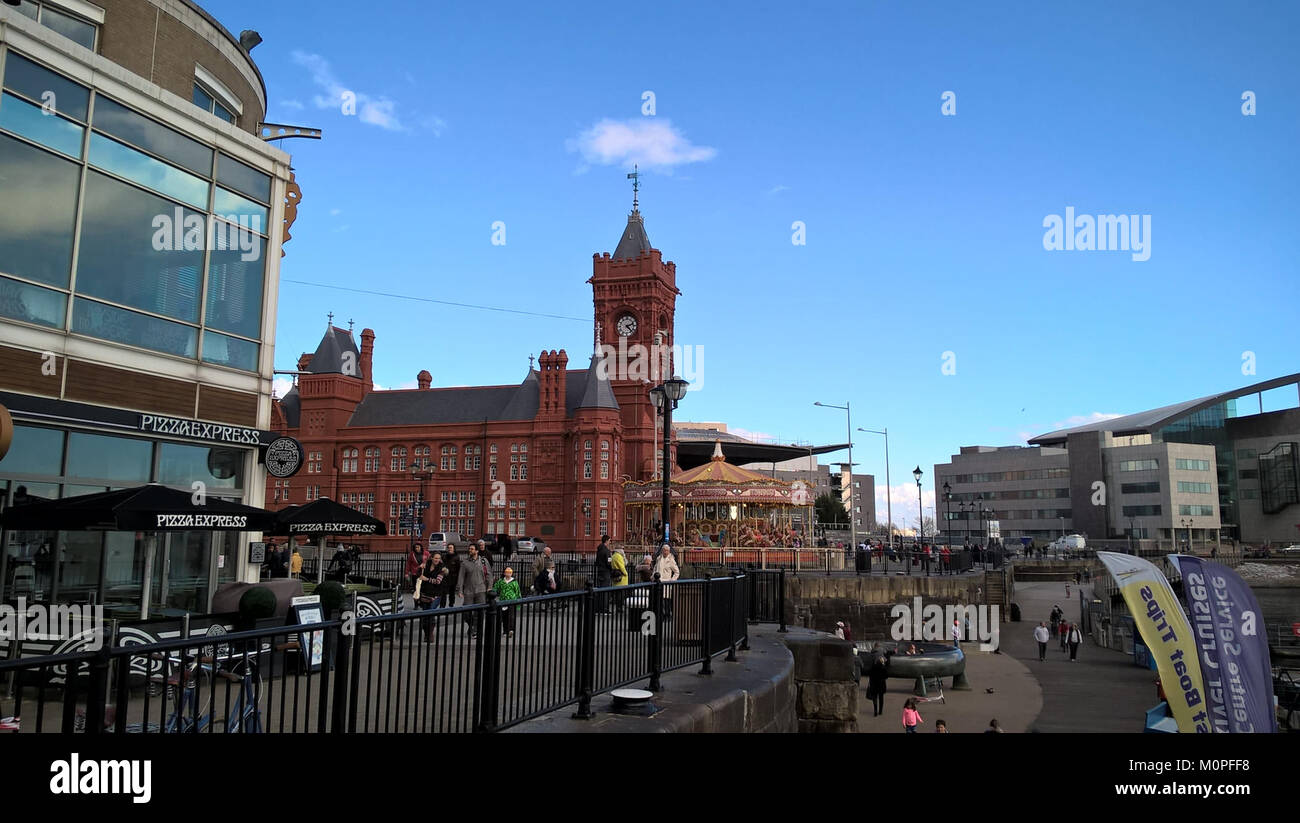 The image titled 'Cardiff' likely refers to a photograph of the Welsh ...