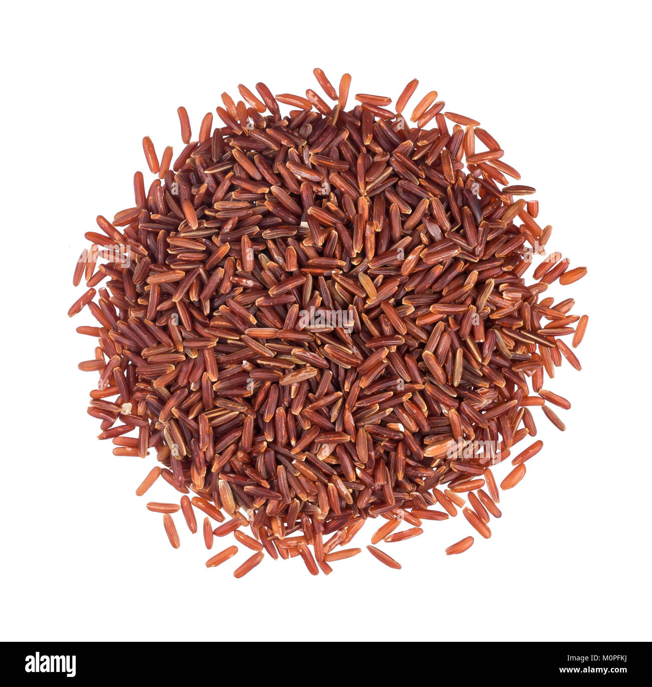 red rice isolated on white background. Top view Stock Photo - Alamy