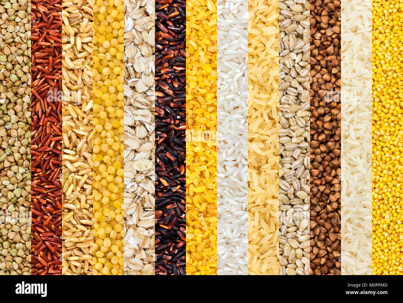 Collection of different groats backgrounds Stock Photo - Alamy