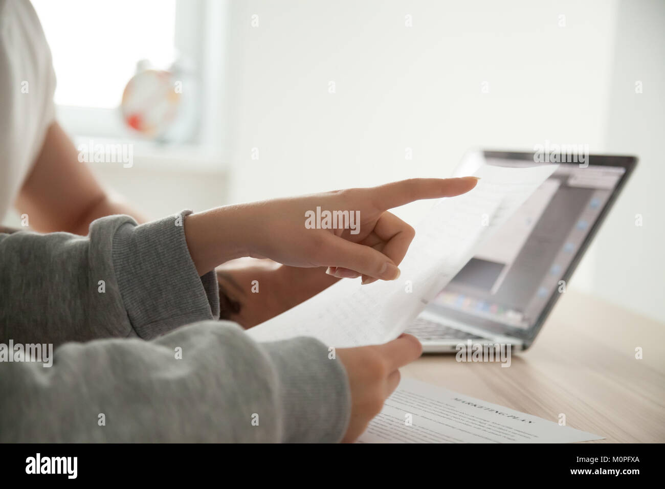 Man reading documents pointing finger hi-res stock photography and ...