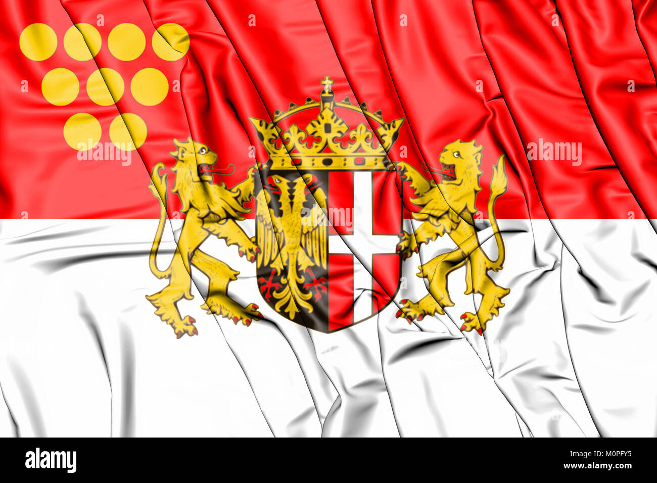 3D Flag of Neuss (North Rhine-Westphalia), Germany. 3D Illustration ...