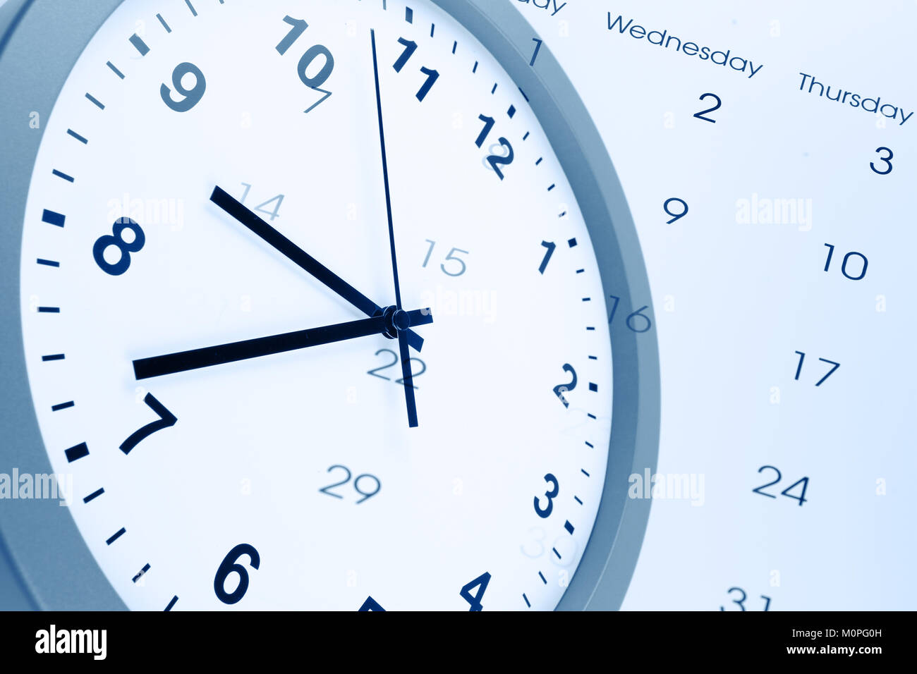 Clock face and calendar composite Stock Photo - Alamy