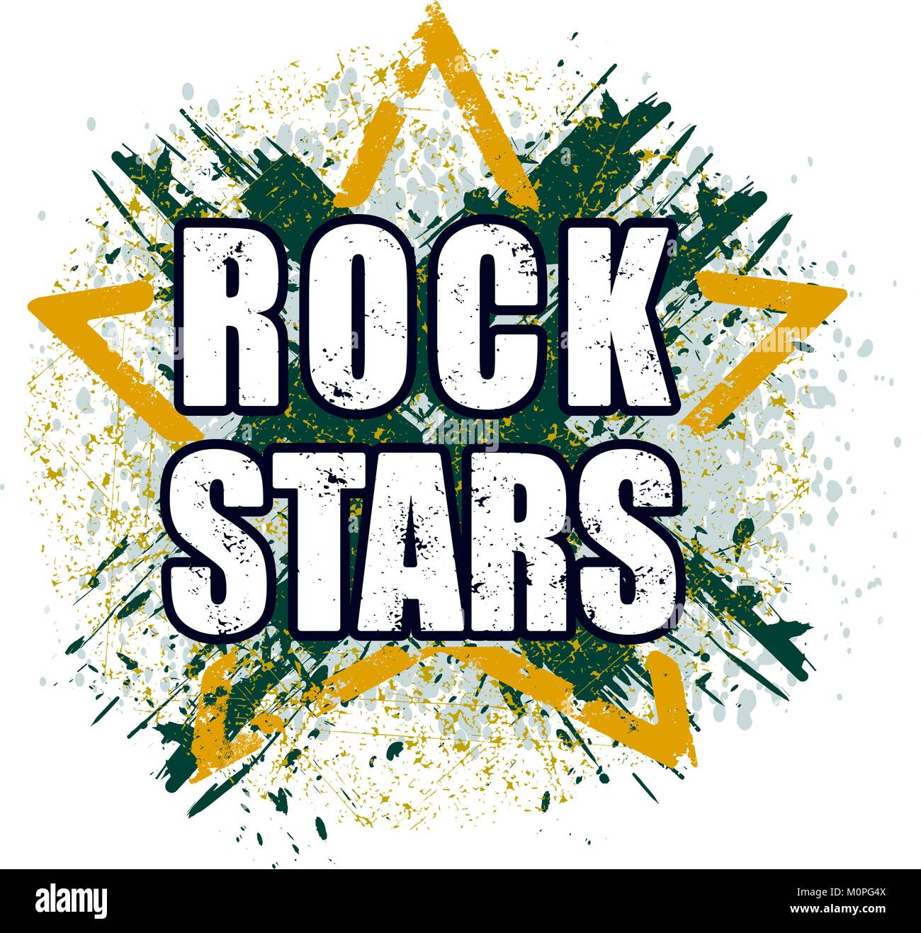 Rock stars very bright grunge design for emblem, logo or poster Stock ...