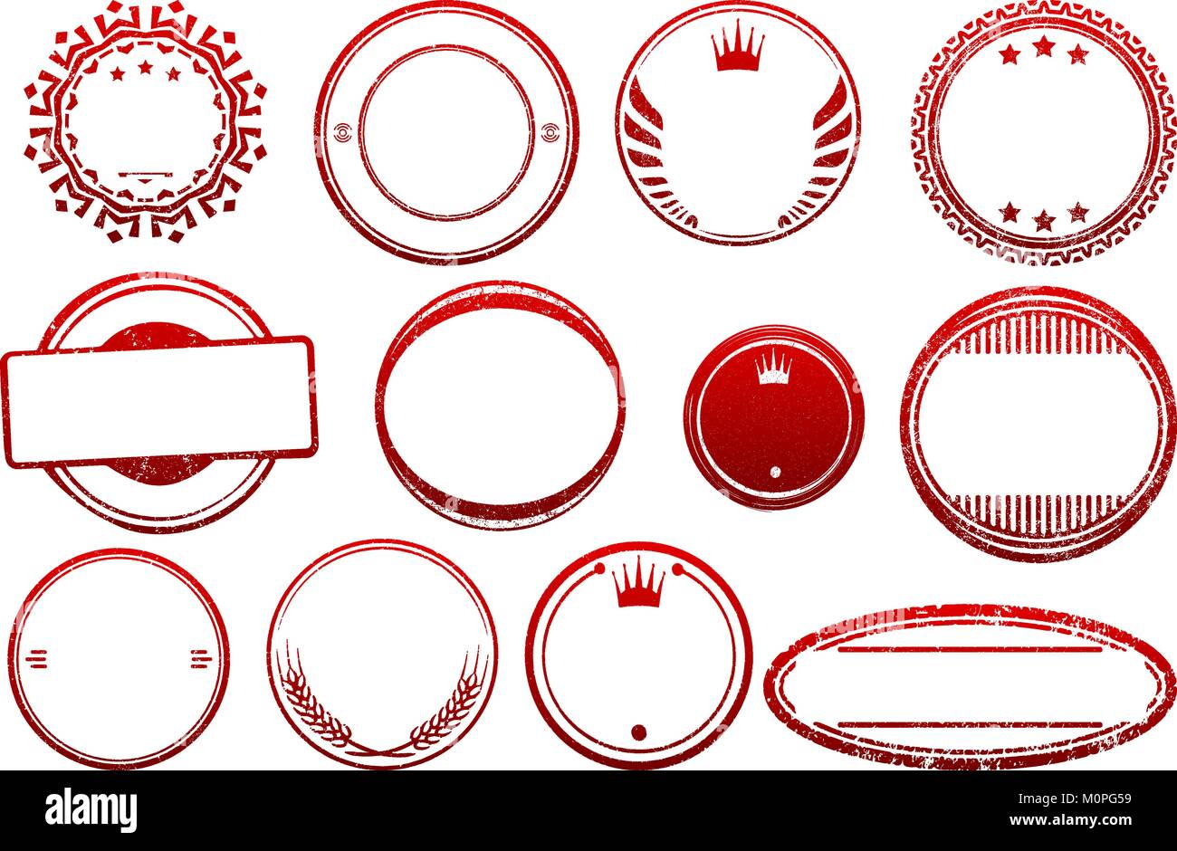 Big set of red templates for rubber stamps Stock Vector Image & Art - Alamy