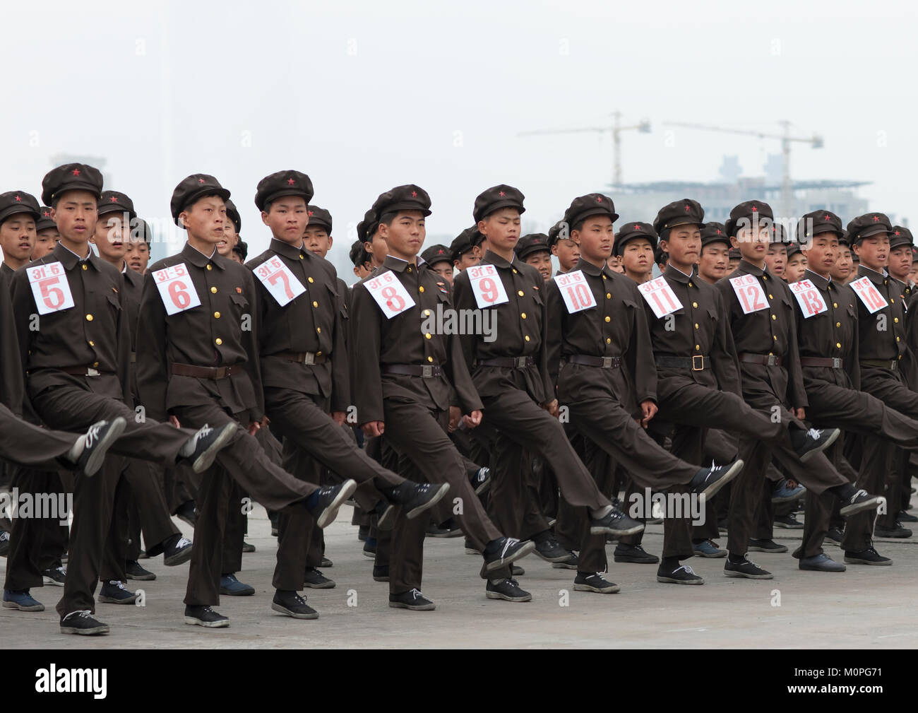 North Korean army parade on Kim il Sung square, Pyongan Province ...