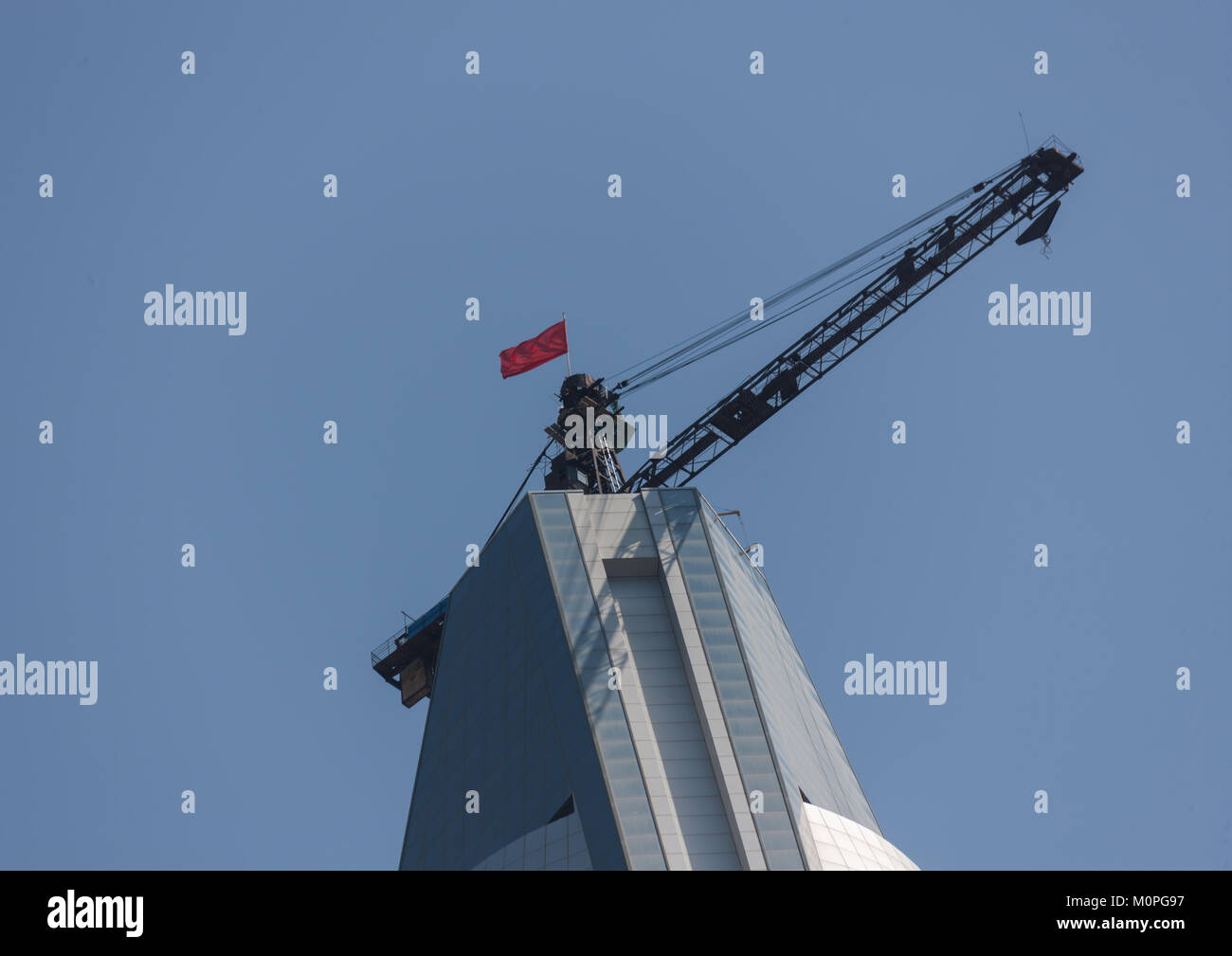 Construction of the pyramid-shaped Ryugyong hotel, Pyongan Province ...