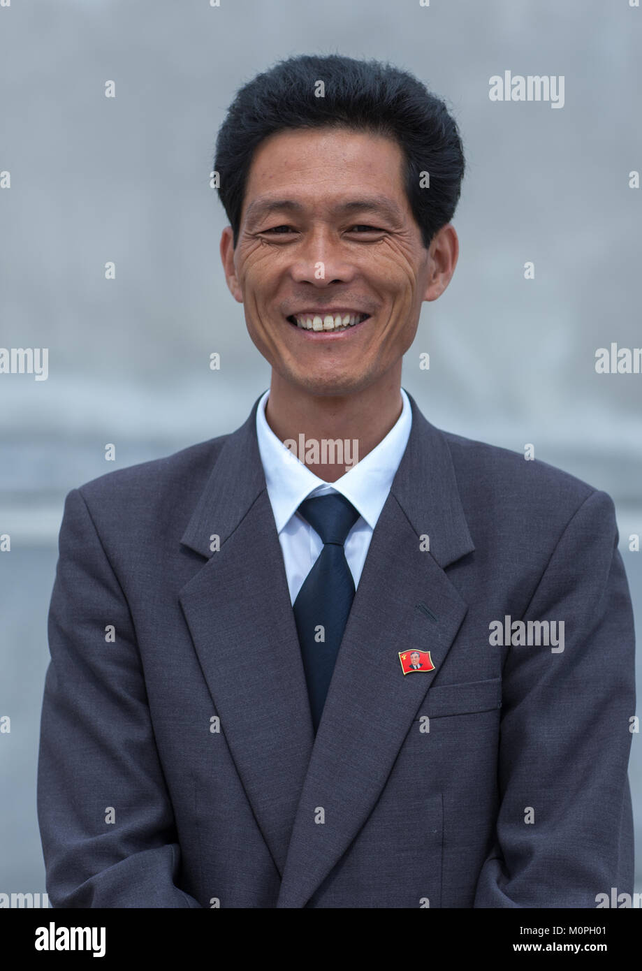 Portrait of a smiling North Korean man, Pyongan Province, Pyongyang ...