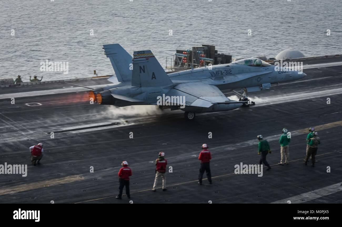 An F/A-18C Hornet, assigned to the Checkerboards of Marine Strike ...