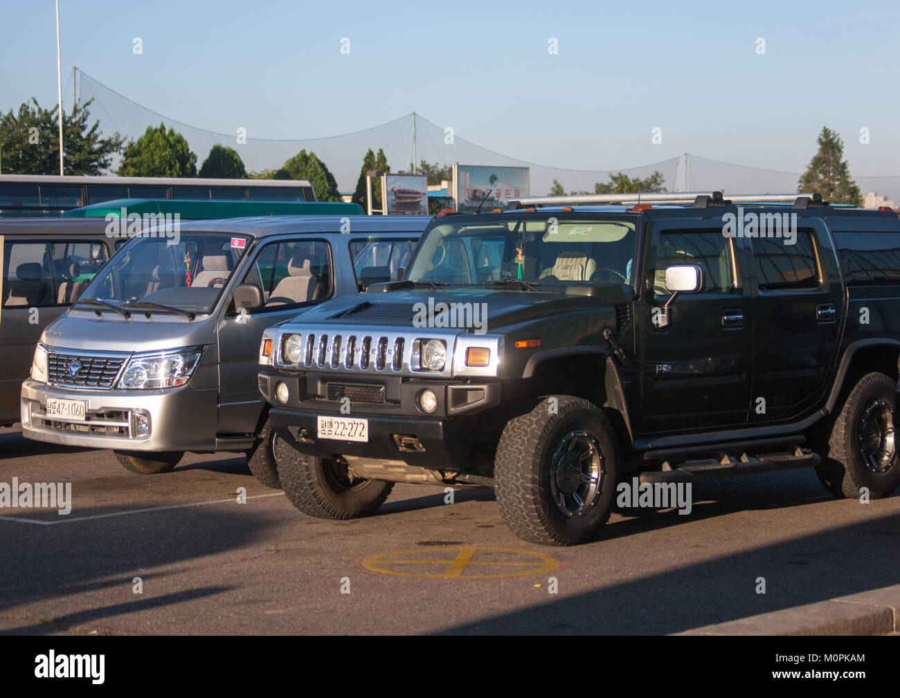 Hummer car on a parking, Pyongan Province, Pyongyang, North Korea Stock ...