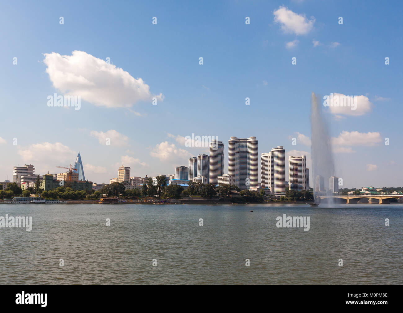 New buildings skyline in Changjon area, Pyongan Province, Pyongyang ...