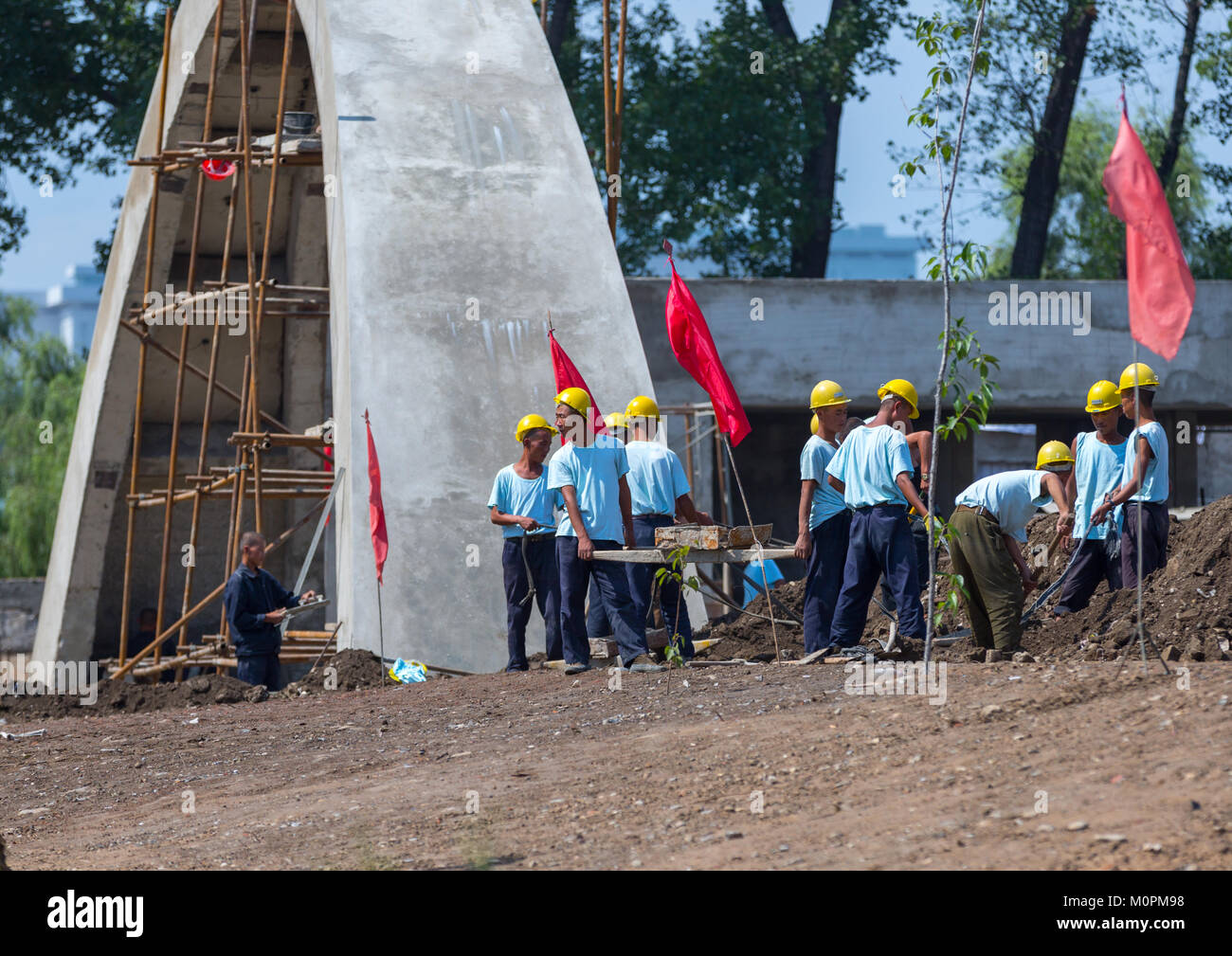 Construction workers group north korea hi-res stock photography and ...
