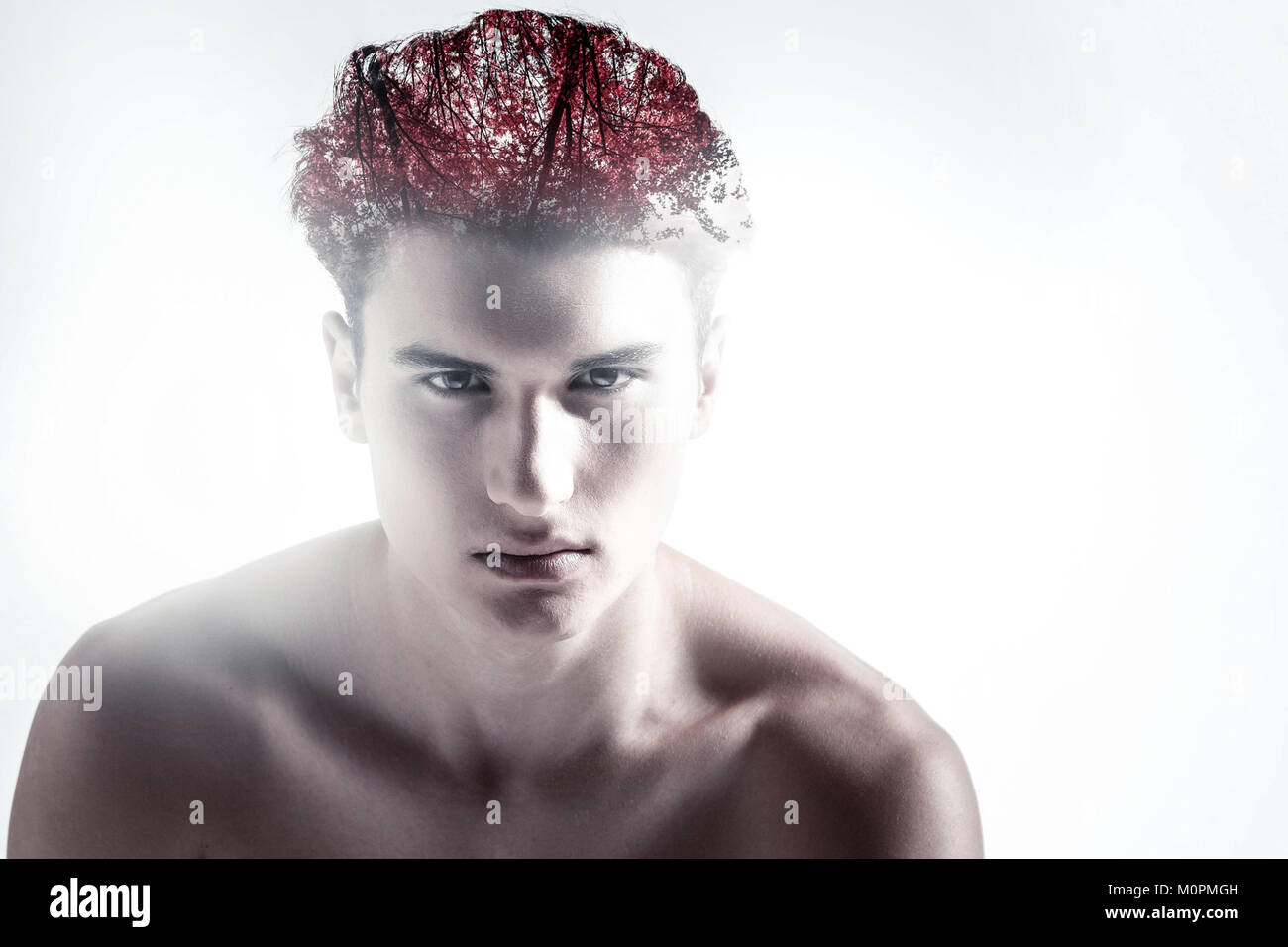 Wistful pretty guy getting idea Stock Photo - Alamy