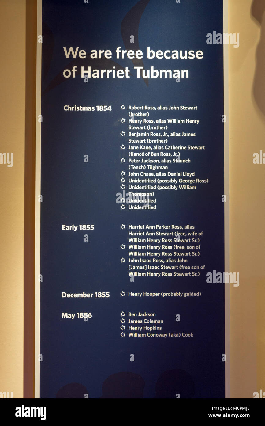 "We Are Free" poster display inside the Harriet Tubman Underground ...