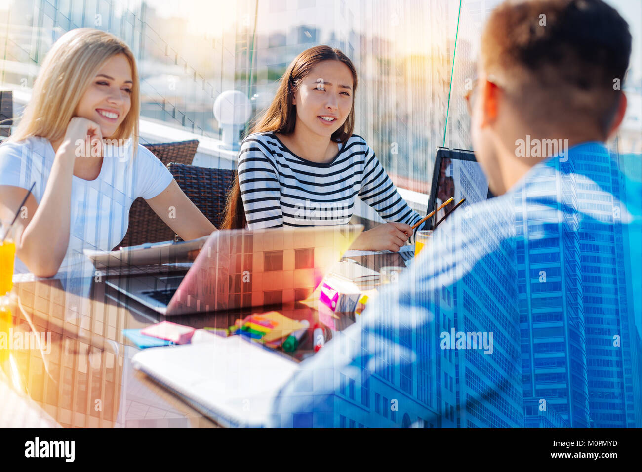 Cheerful friends spending time hi-res stock photography and images - Alamy