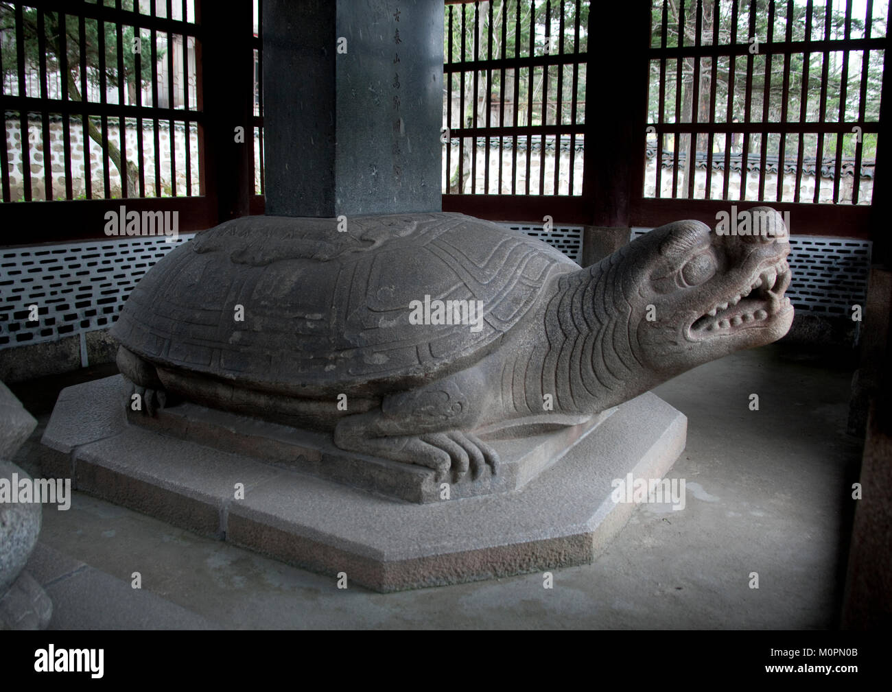 Pyochung pavilion turtle monument to loyalty, North Hwanghae Province ...