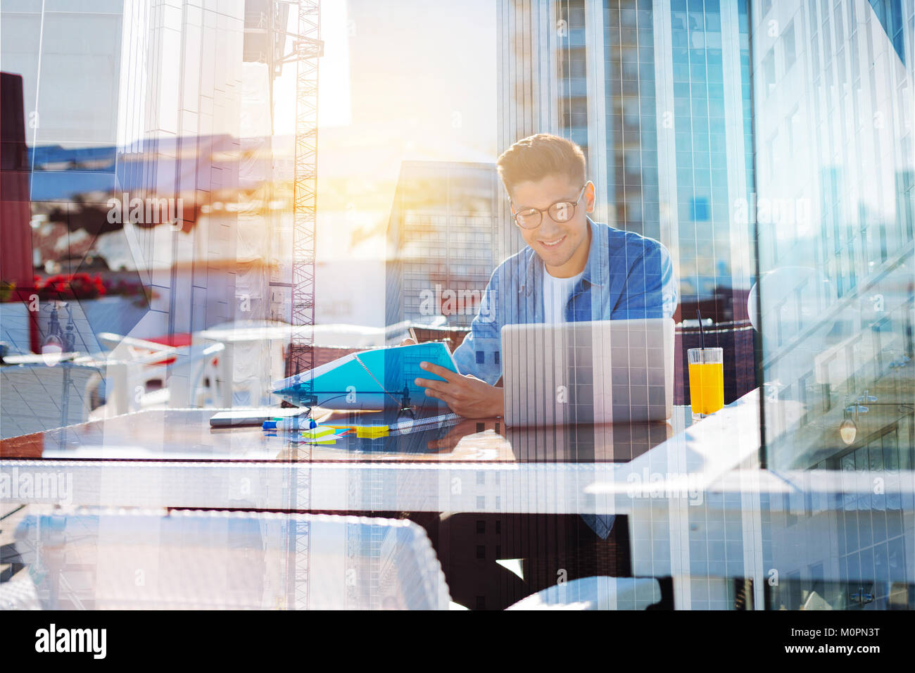 Happy man doing his job Stock Photo - Alamy