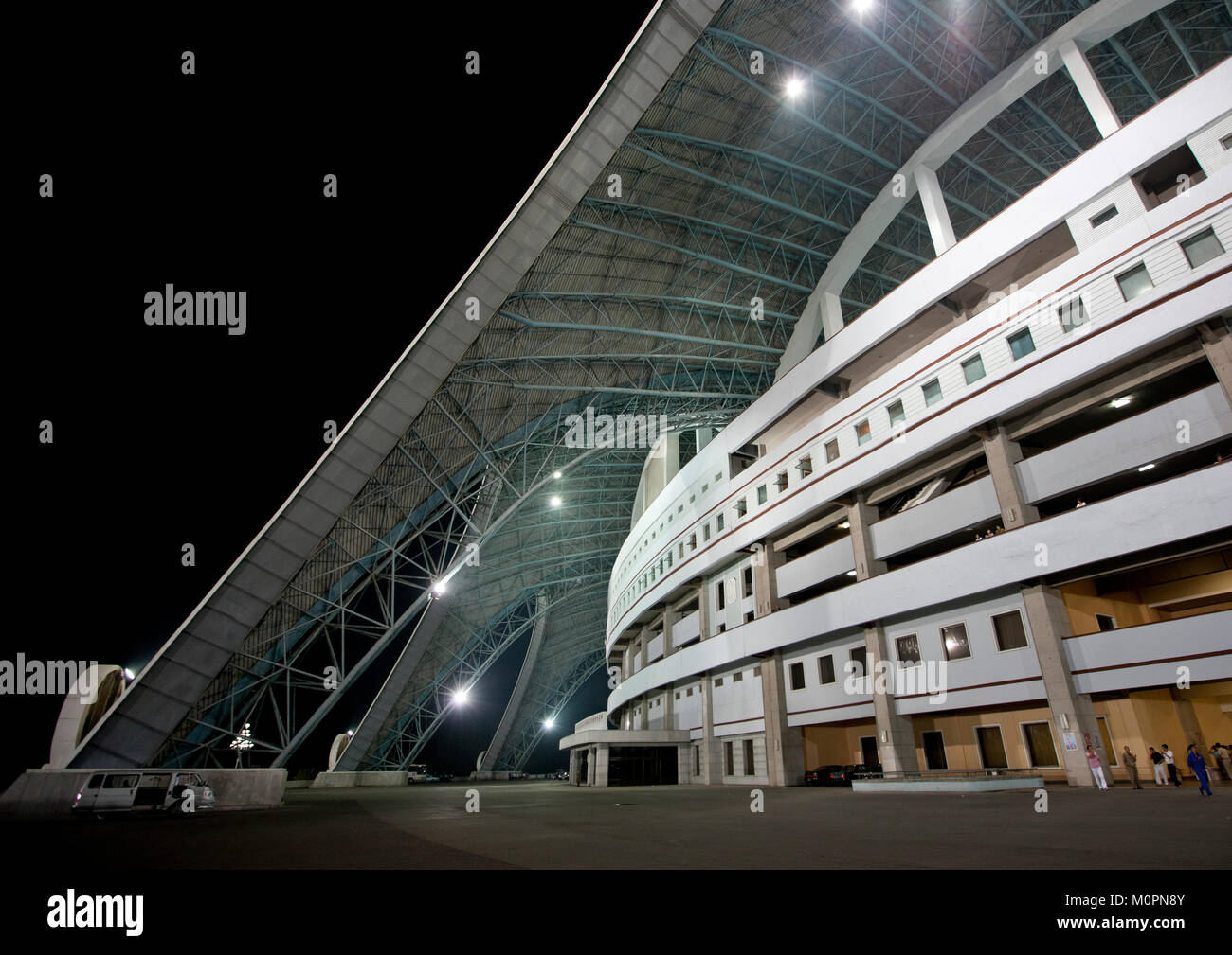 May day stadium at night, Pyongan Province, Pyongyang, North Korea ...