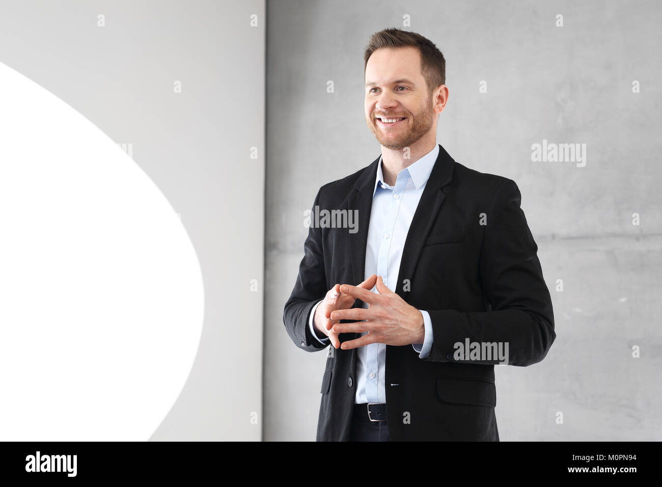Business training. A man during a business presentation Stock Photo - Alamy