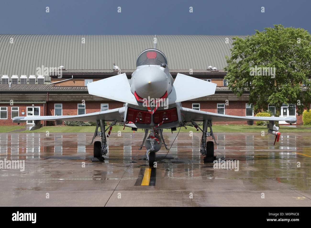 RAF Typhoon on static display at it's home base of RAF Coningsby. The ...