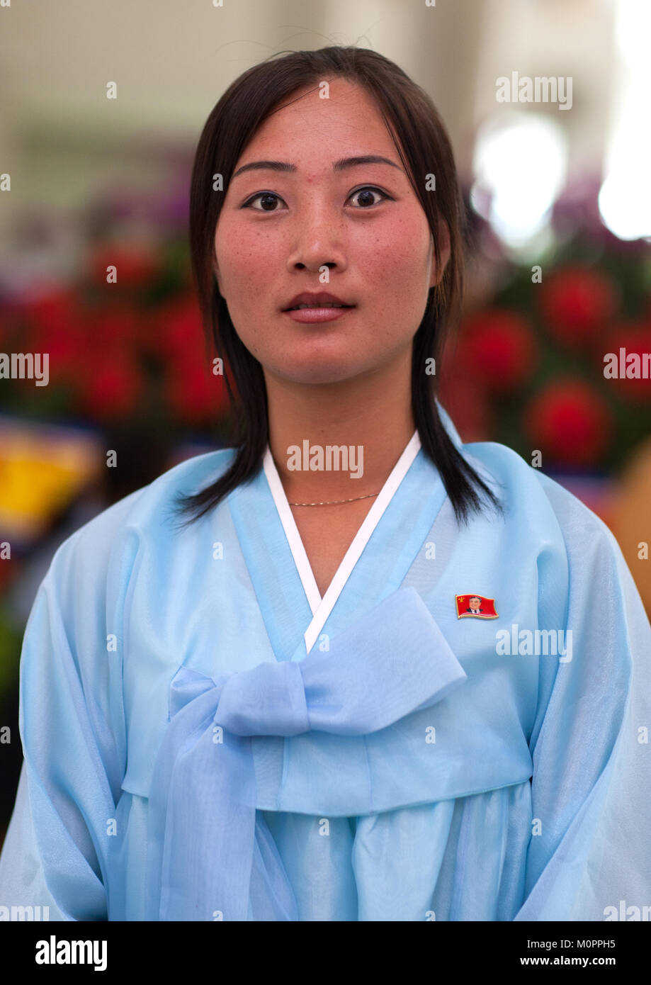 Portrait of a North Korean woman in traditional choson-ot, Pyongan ...