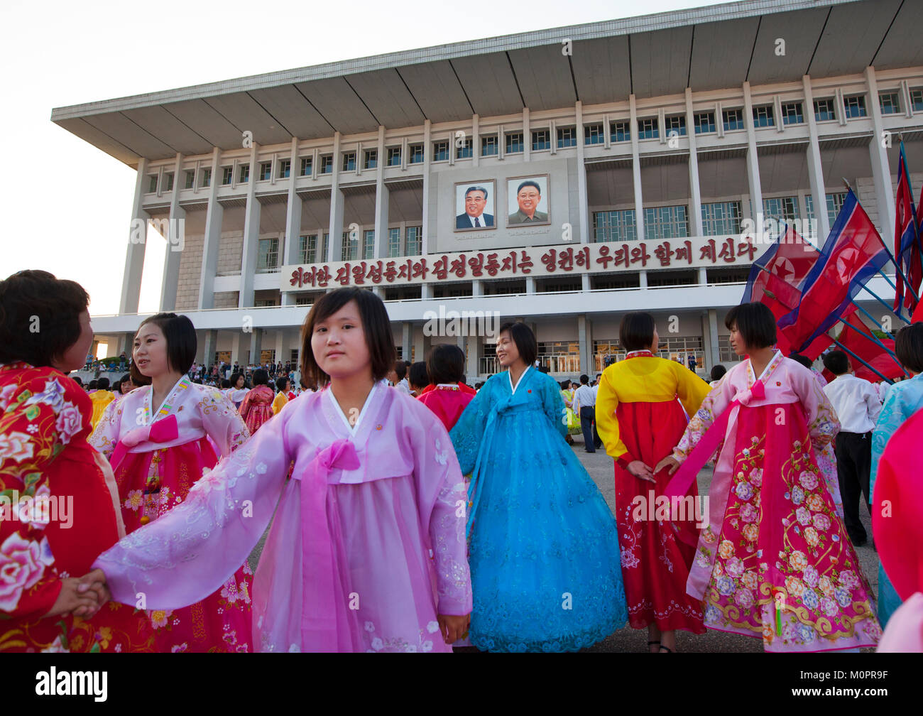 North Korean students during a mass dance performance on september 9 ...