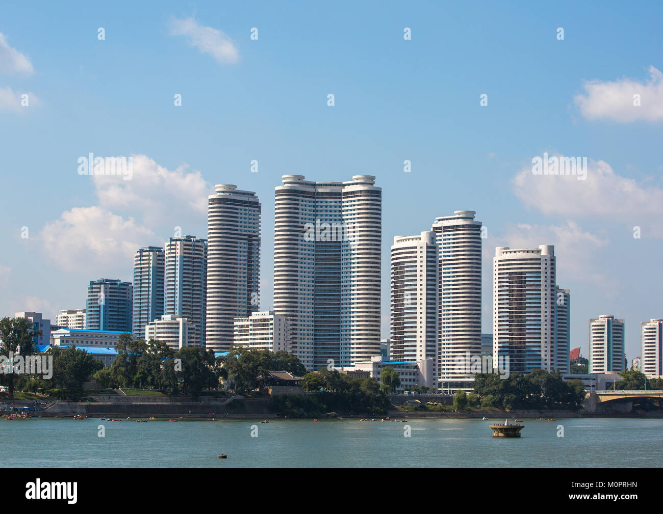 New buildings skyline in Changjon area, Pyongan Province, Pyongyang ...