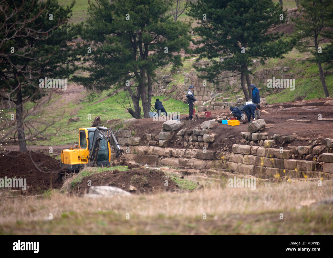 Manwoldae royal palace excavations, North Hwanghae Province, Kaesong ...