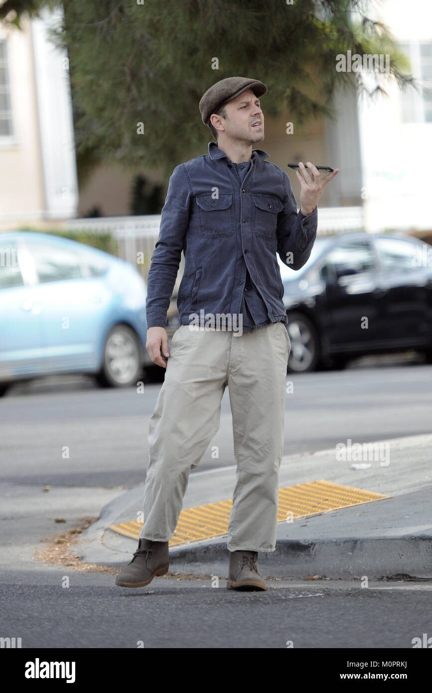 EXCLUSIVE Actor Giovanni Ribisi sitting on the curb while waiting for ...