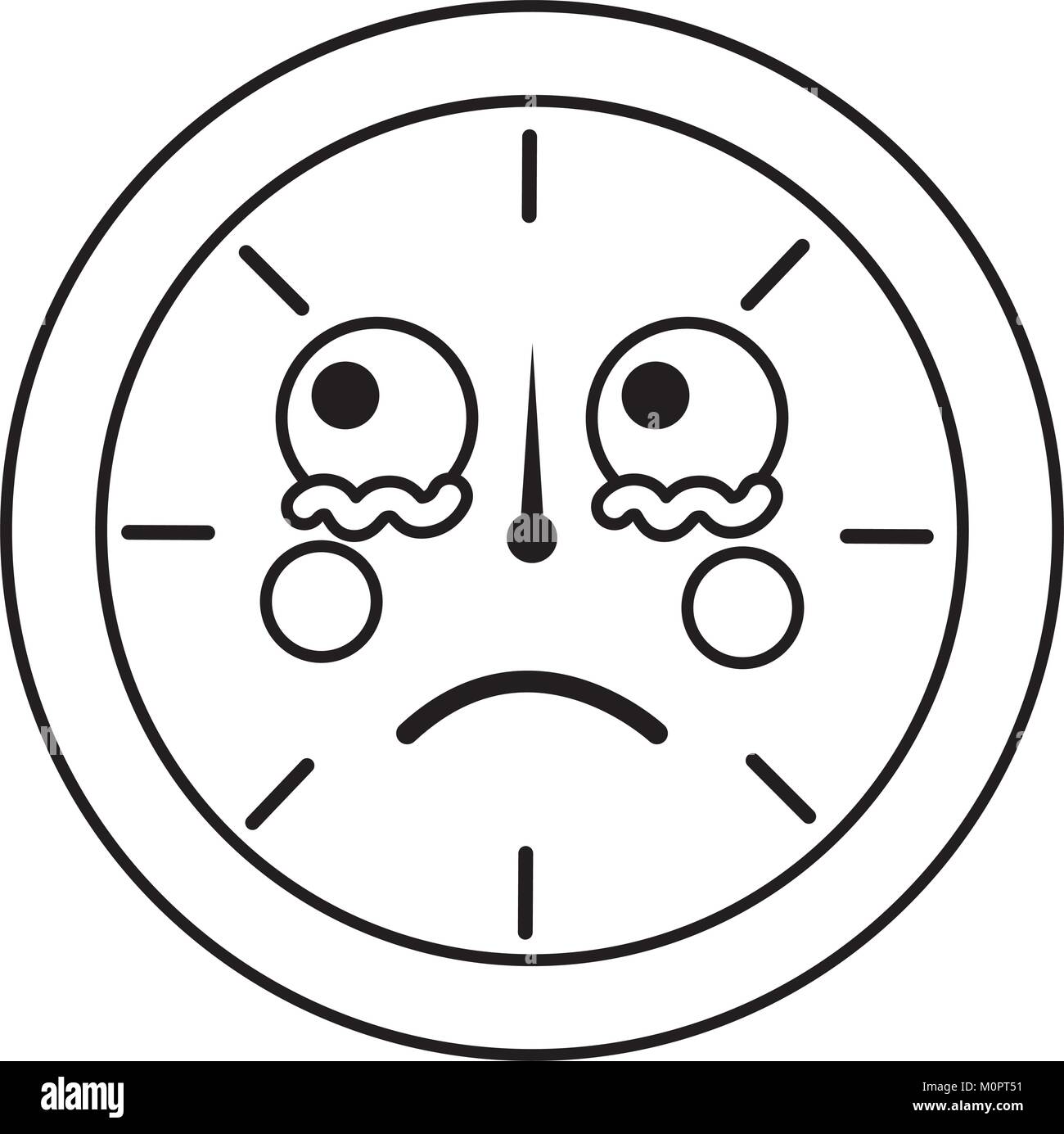 Alarm clock sad face Stock Vector Images - Alamy