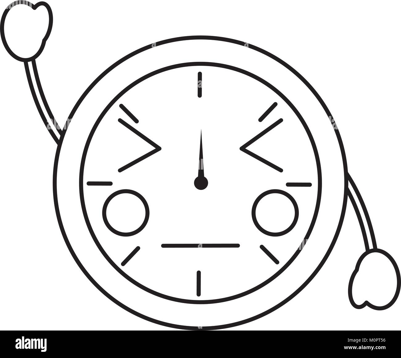 angry clock kawaii icon image Stock Vector Image & Art - Alamy