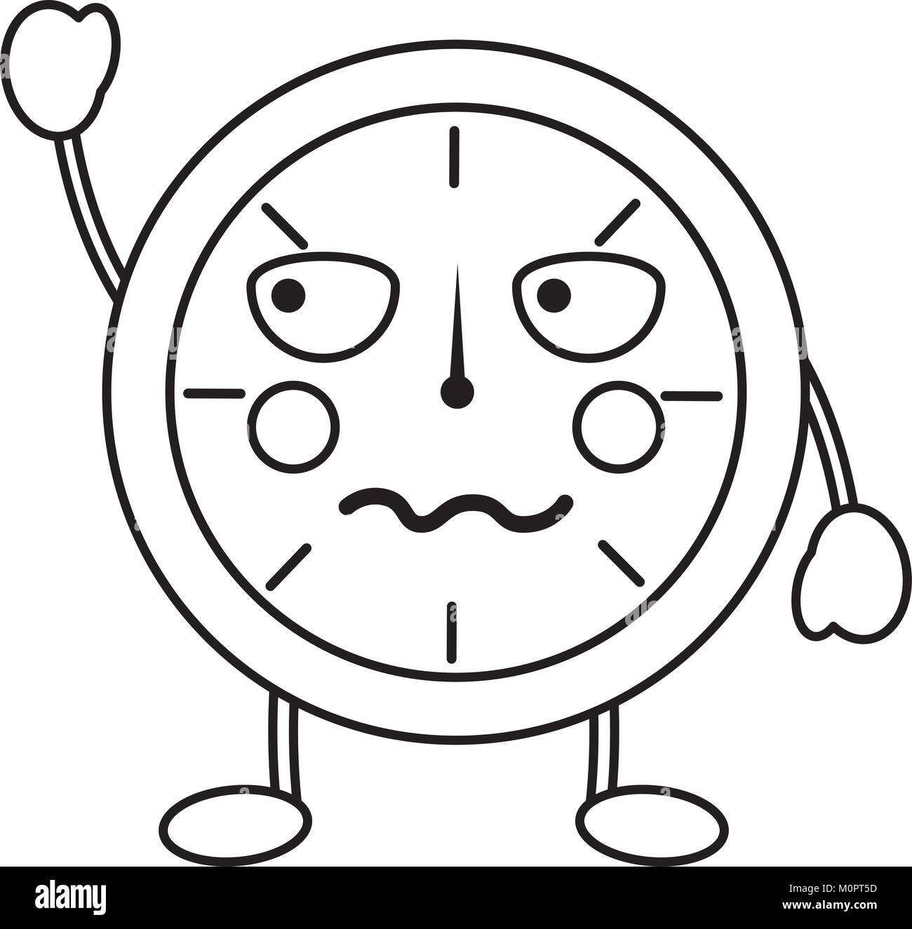 angry clock kawaii icon image Stock Vector Image & Art - Alamy