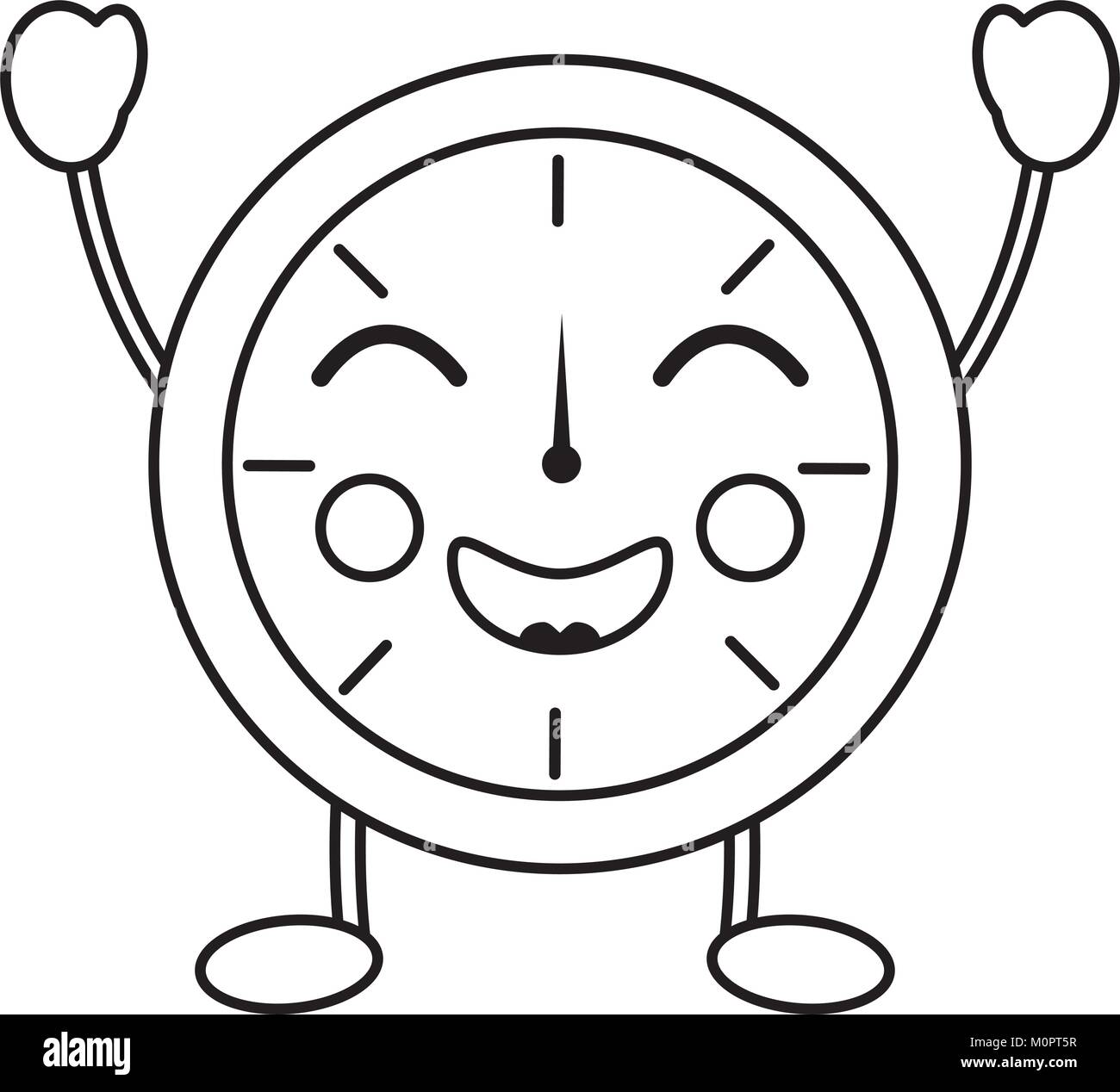 happy clock kawaii icon image Stock Vector Image & Art - Alamy