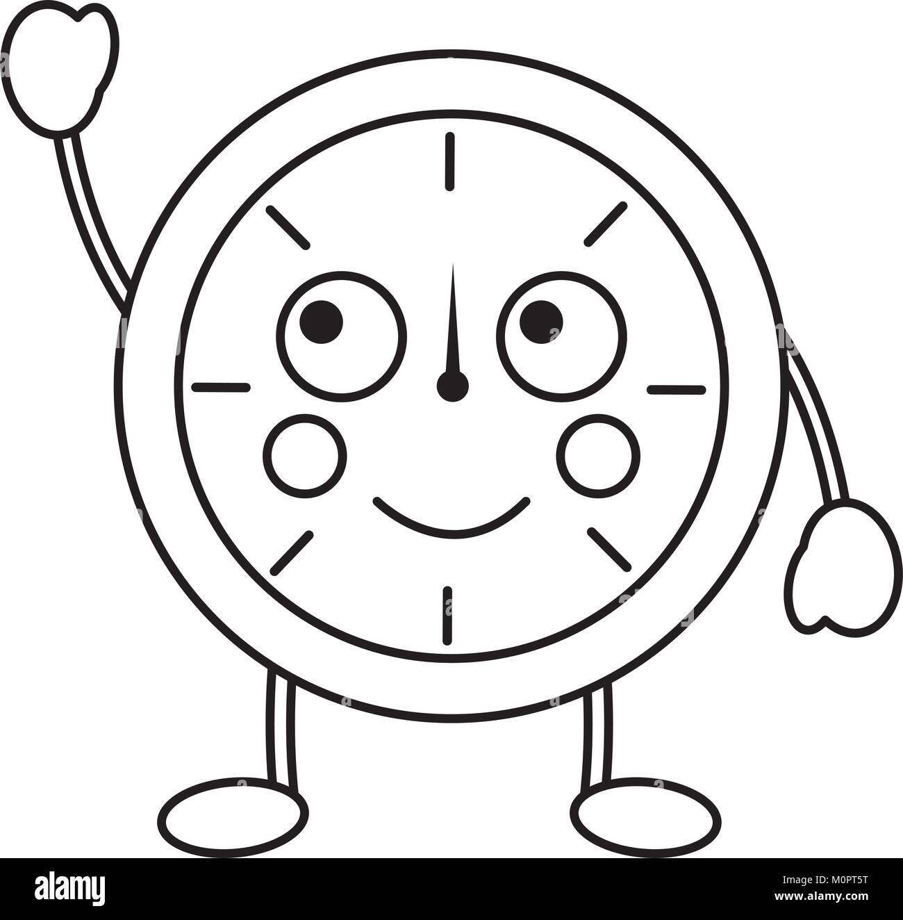 happy clock kawaii icon image Stock Vector Image & Art - Alamy