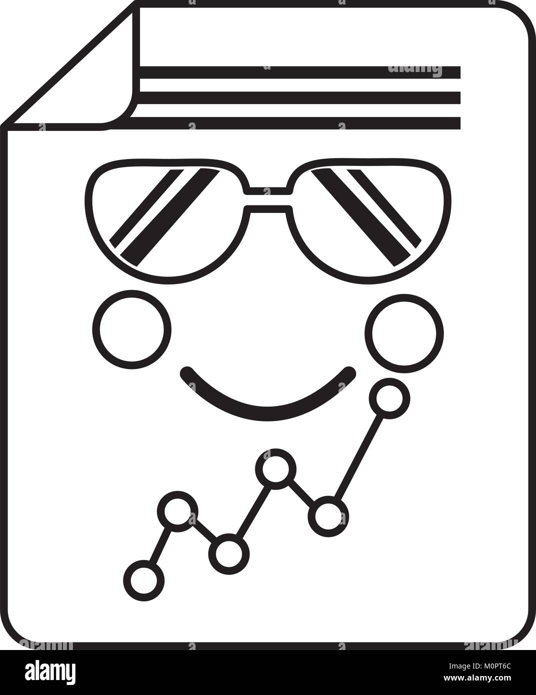 sad graph chart wth sunglasses kawaii icon image Stock Vector Image ...