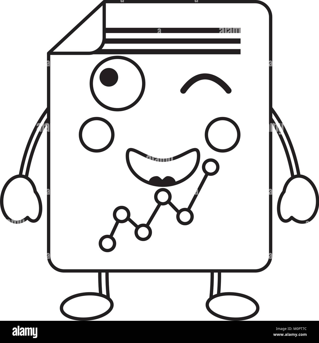 happy graph chart kawaii icon image Stock Vector Image & Art - Alamy