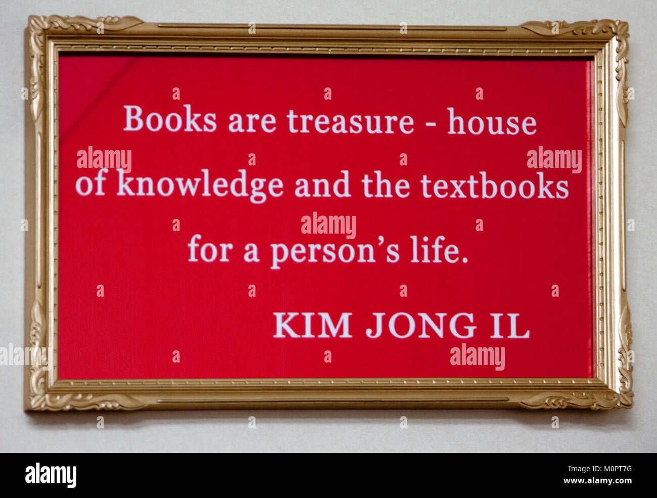Kim Jong il quote about books in a library, South Pyongan Province ...