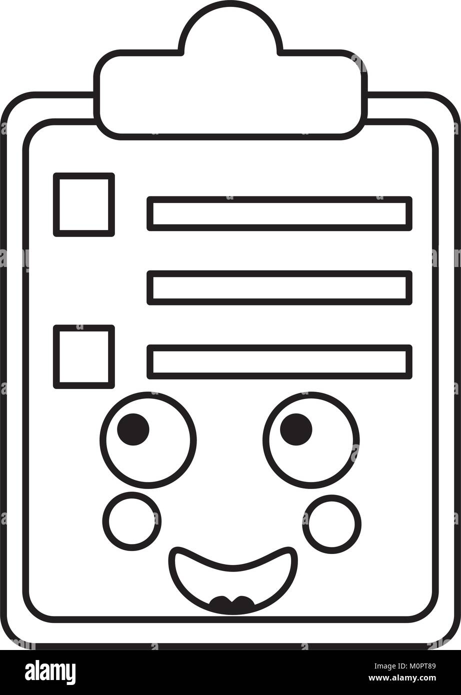 happy clipboard kawaii icon image Stock Vector Image & Art - Alamy