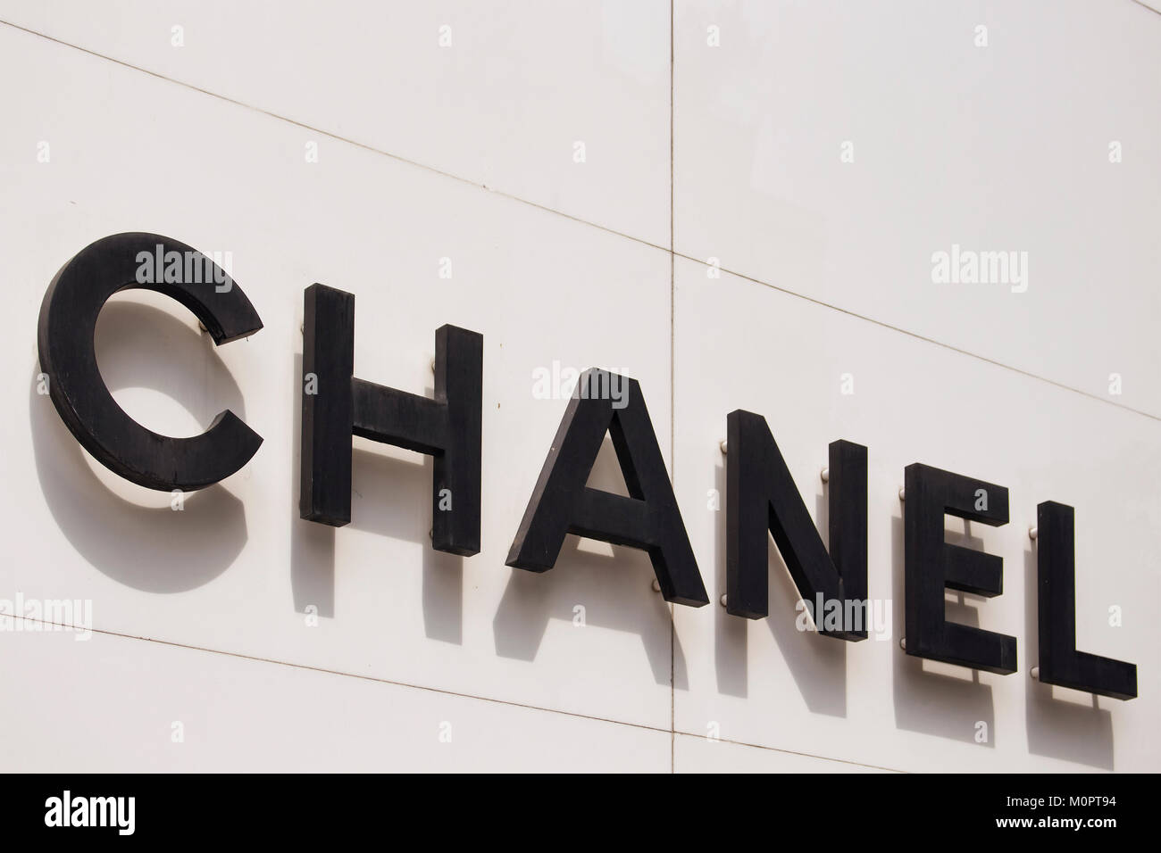 Signage of famous French fashion and luxury retail brand's store in ...