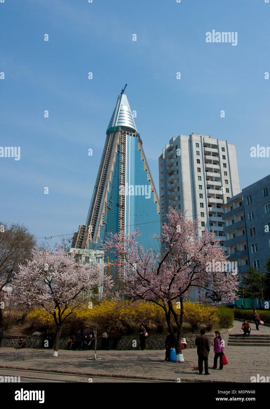 The pyramid-shaped Ryugyong hotel, Pyongan Province, Pyongyang, North ...