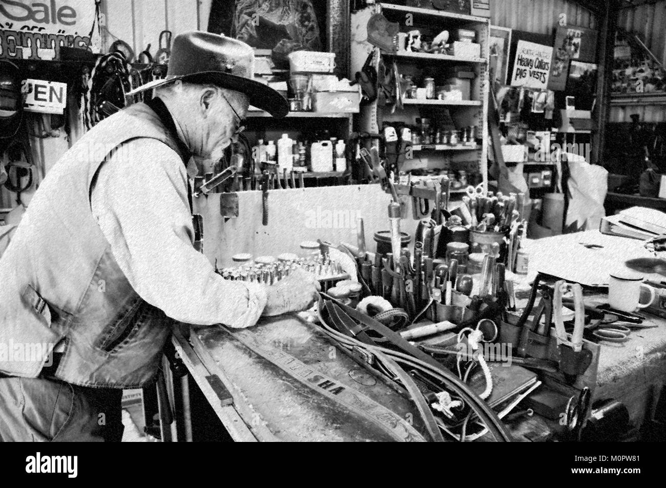 Senior man working Black and White Stock Photos & Images - Alamy