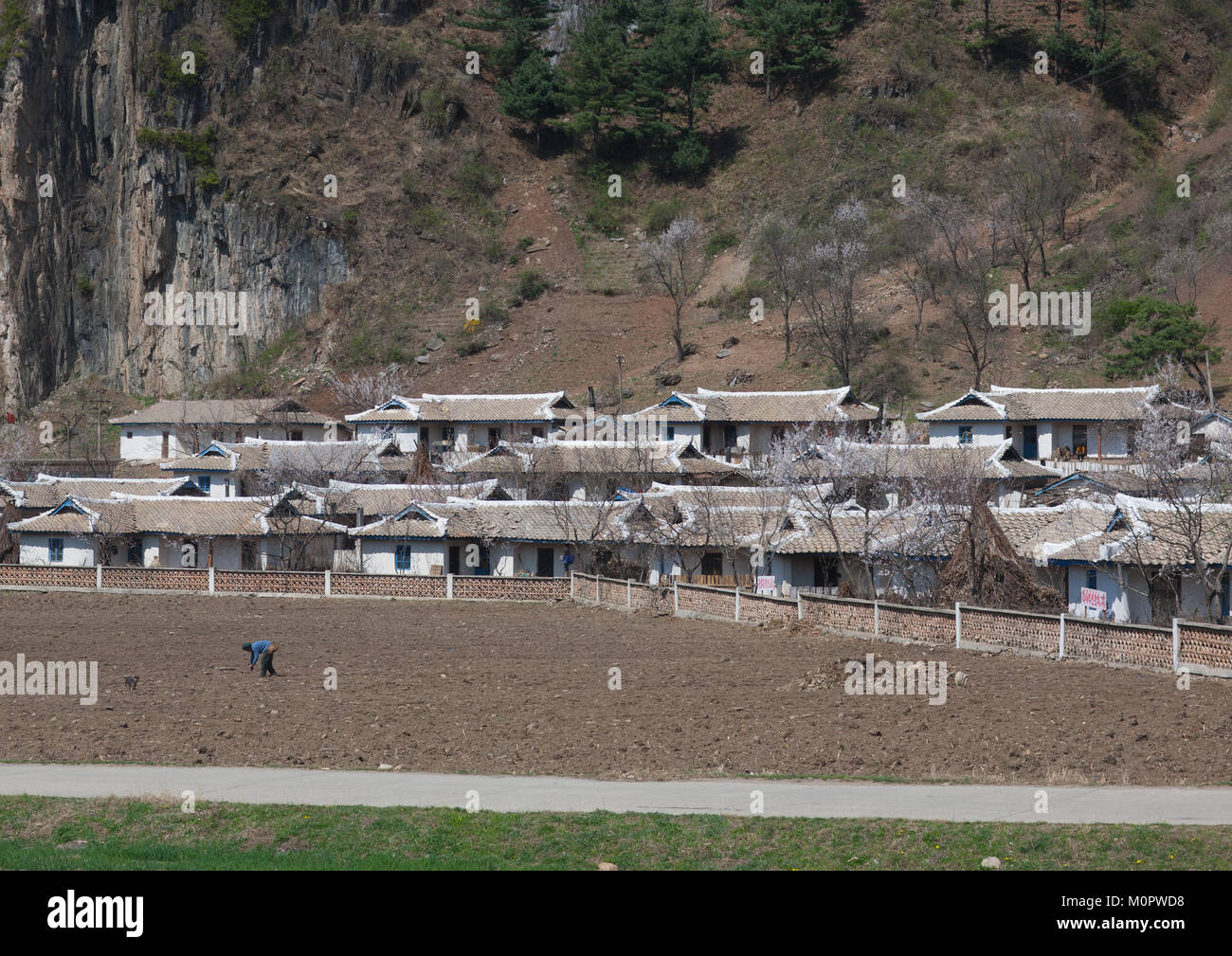 Village in the countryside, Kangwon Province, Wonsan, North Korea Stock ...