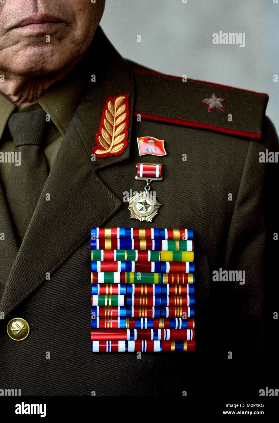 Portrait of a North Korean war veteran called general Pak Shan Su ...