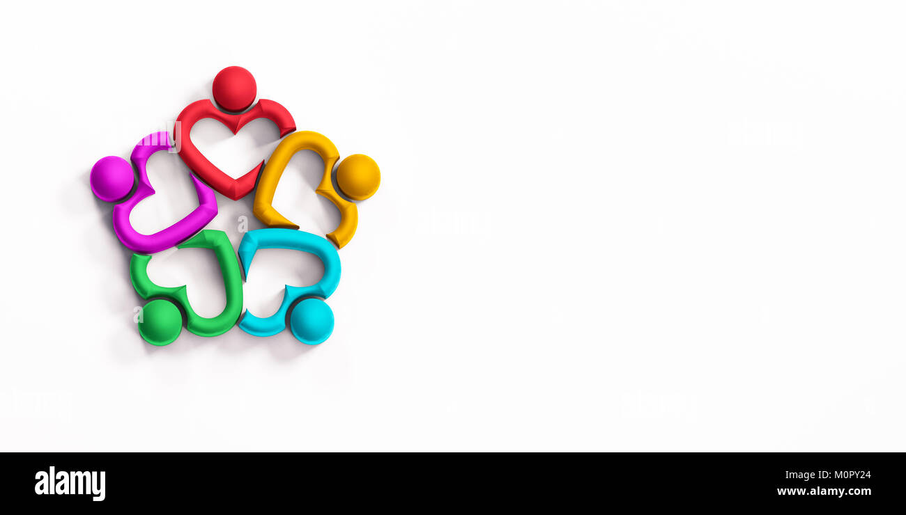 Lovely People Reunion. 3D Render Illustration Stock Photo - Alamy