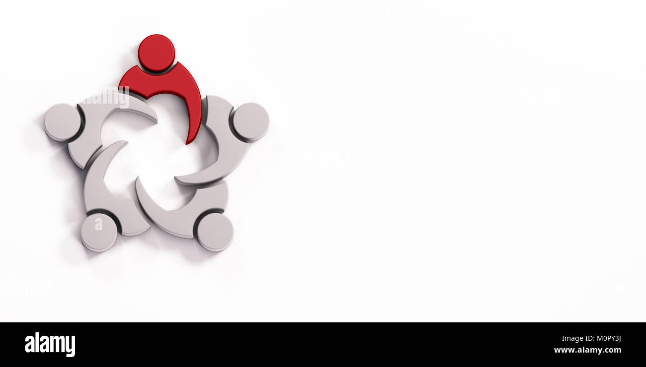 Group of Smart Business People with Boss. 3D Render Illustration Stock ...