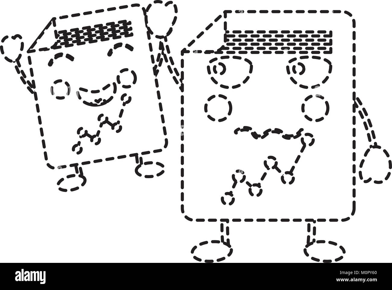 cartoon two document paper graph kawaii character Stock Vector Image ...