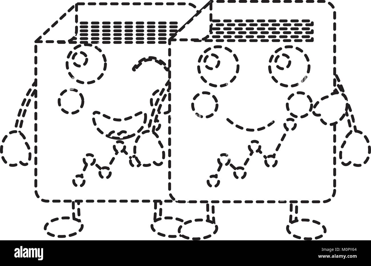 cartoon two document paper graph kawaii character Stock Vector Image ...