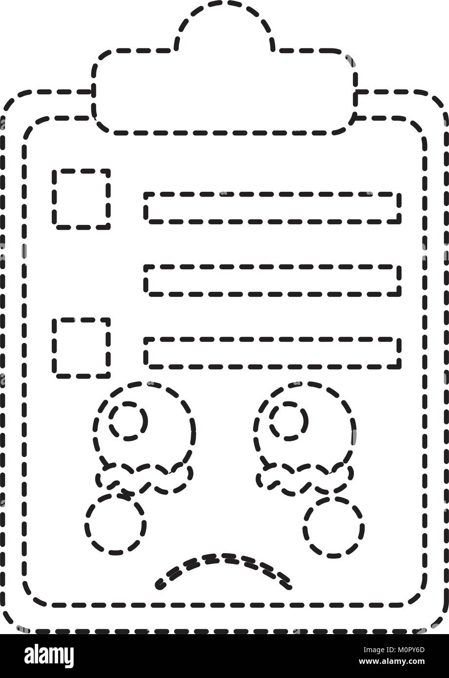 paper cry clipboard kawaii character cartoon Stock Vector Image & Art ...